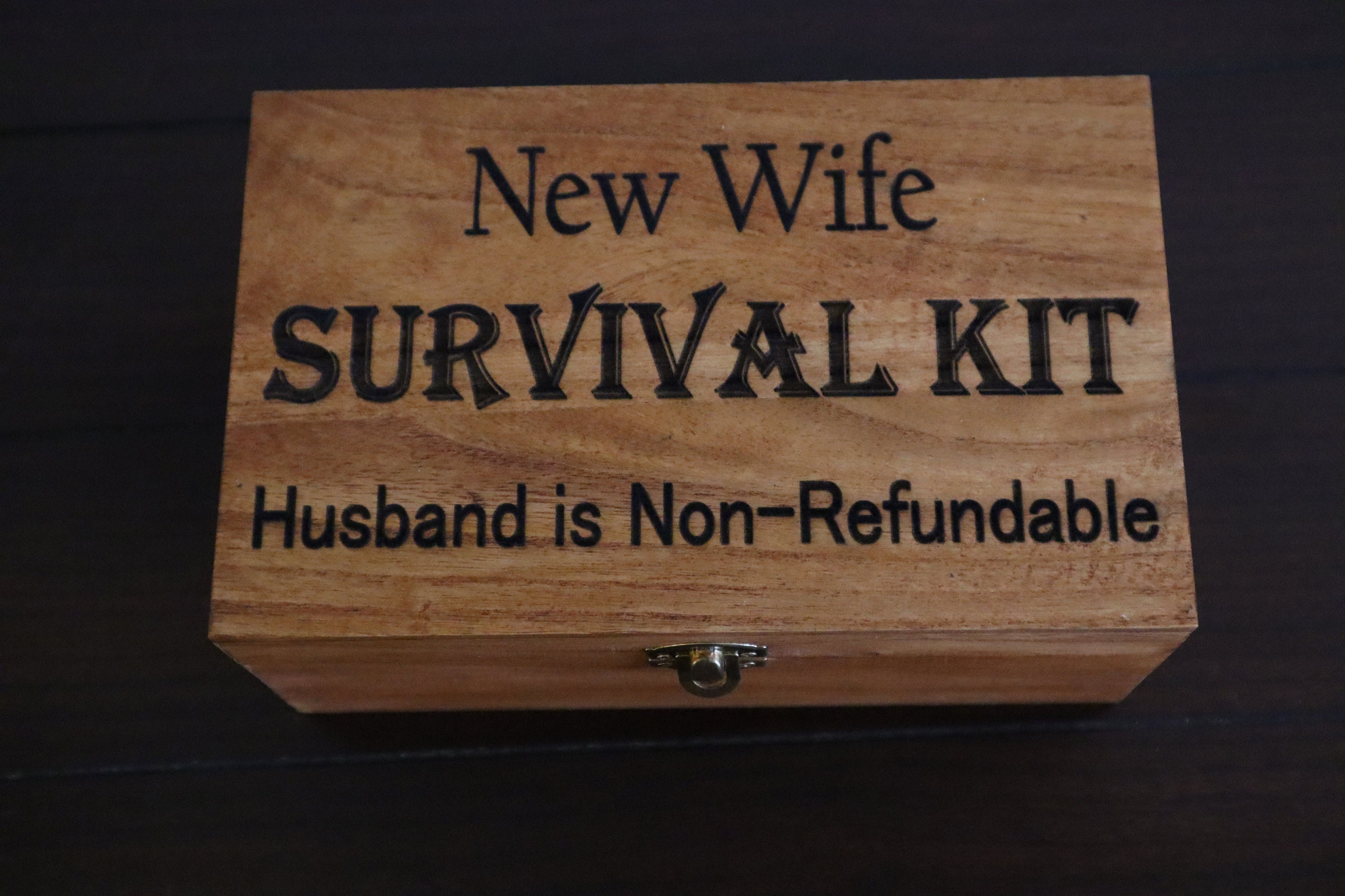 New Wife/bride Survival Kit Box Wood Box With Optional Customization - Etsy