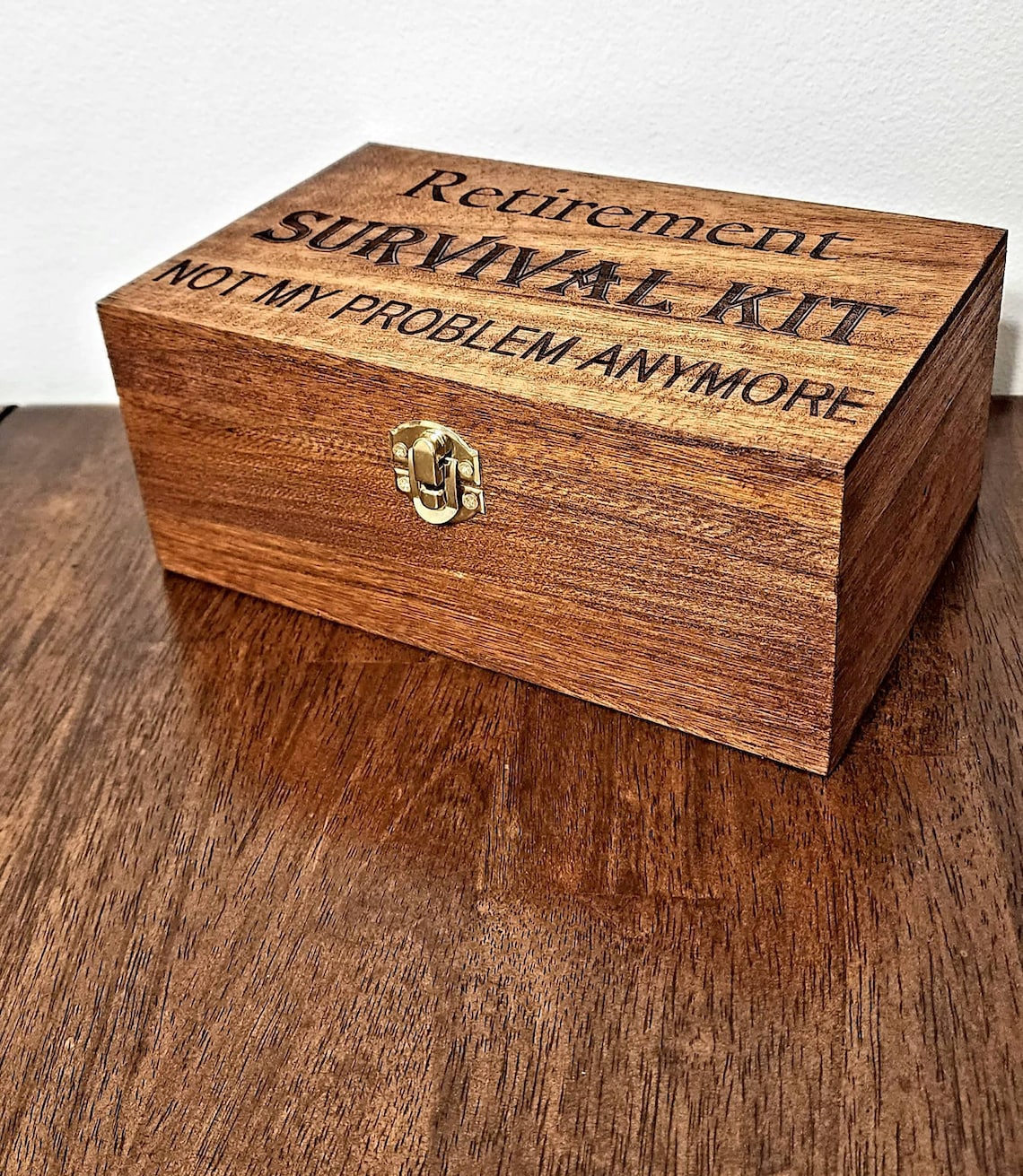 Retirement Survival Kit Box Wood Box With Optional Customization - Etsy