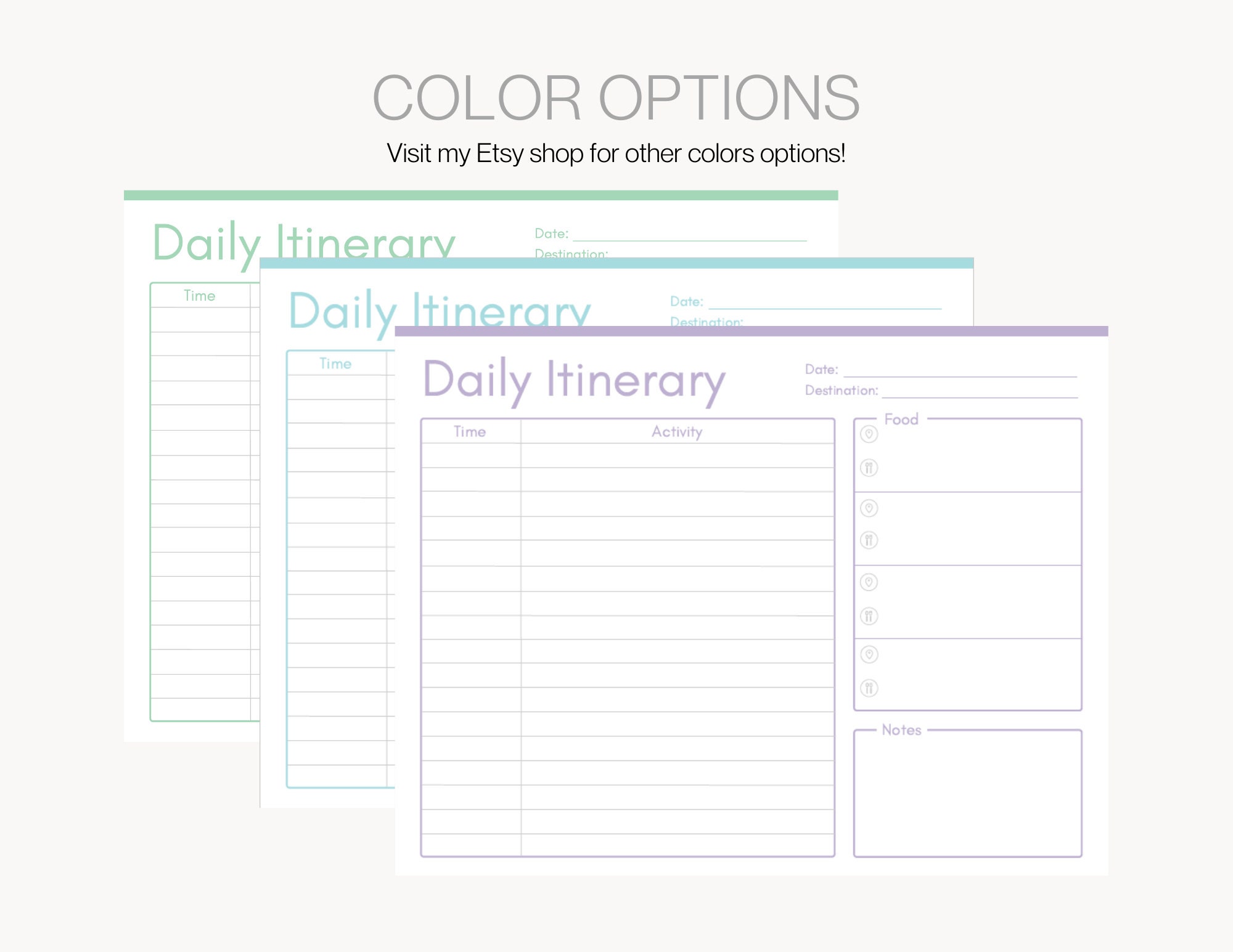 Daily Travel Itinerary Template, Trip Itinerary Planner, Printable ...
