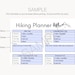 Hiking Planner, Trail Planner, Hiking Trip Itinerary Planner, Daily ...