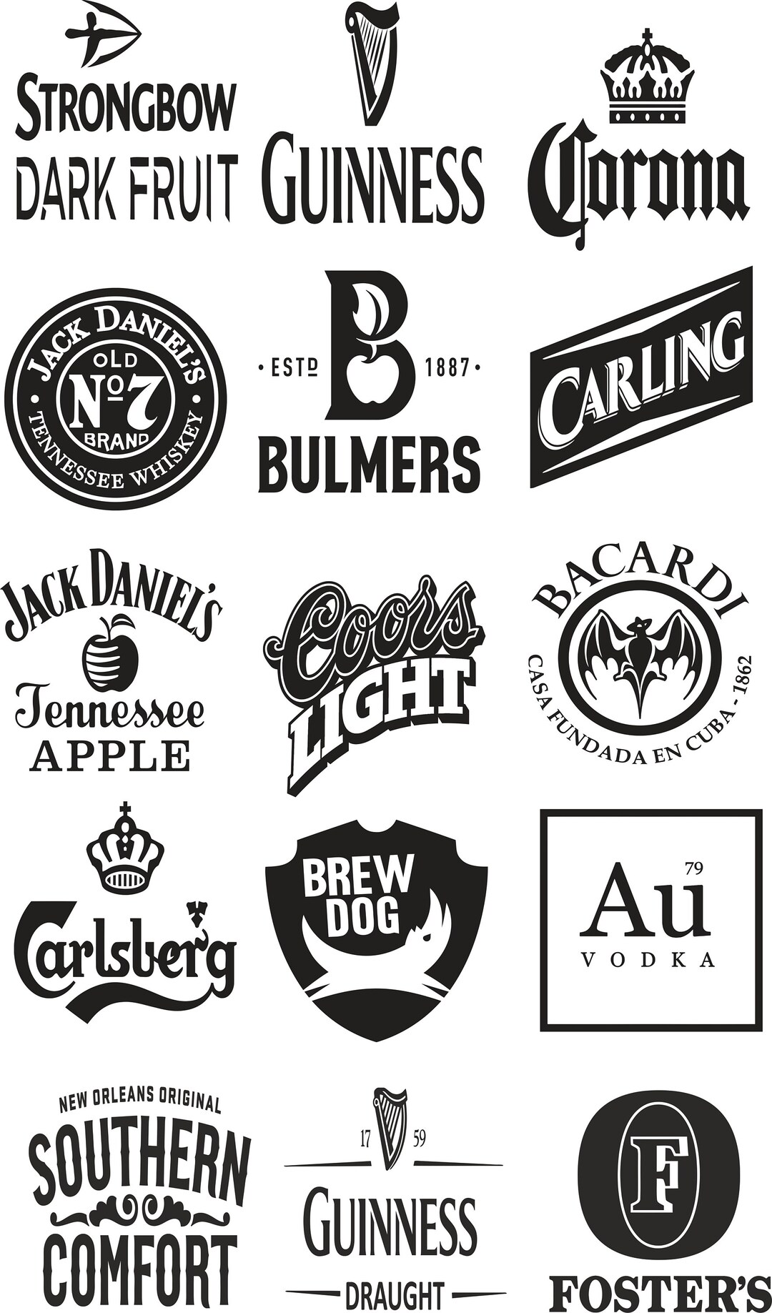 15 X Small Mixed Beer Whiskey Decal Stickers Ideal for Man Cave Bar Ect ...