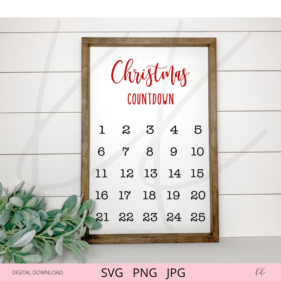 Christmas Countdown SVG, Santa Countdown SVG, Circuit Silhouette Cut ...