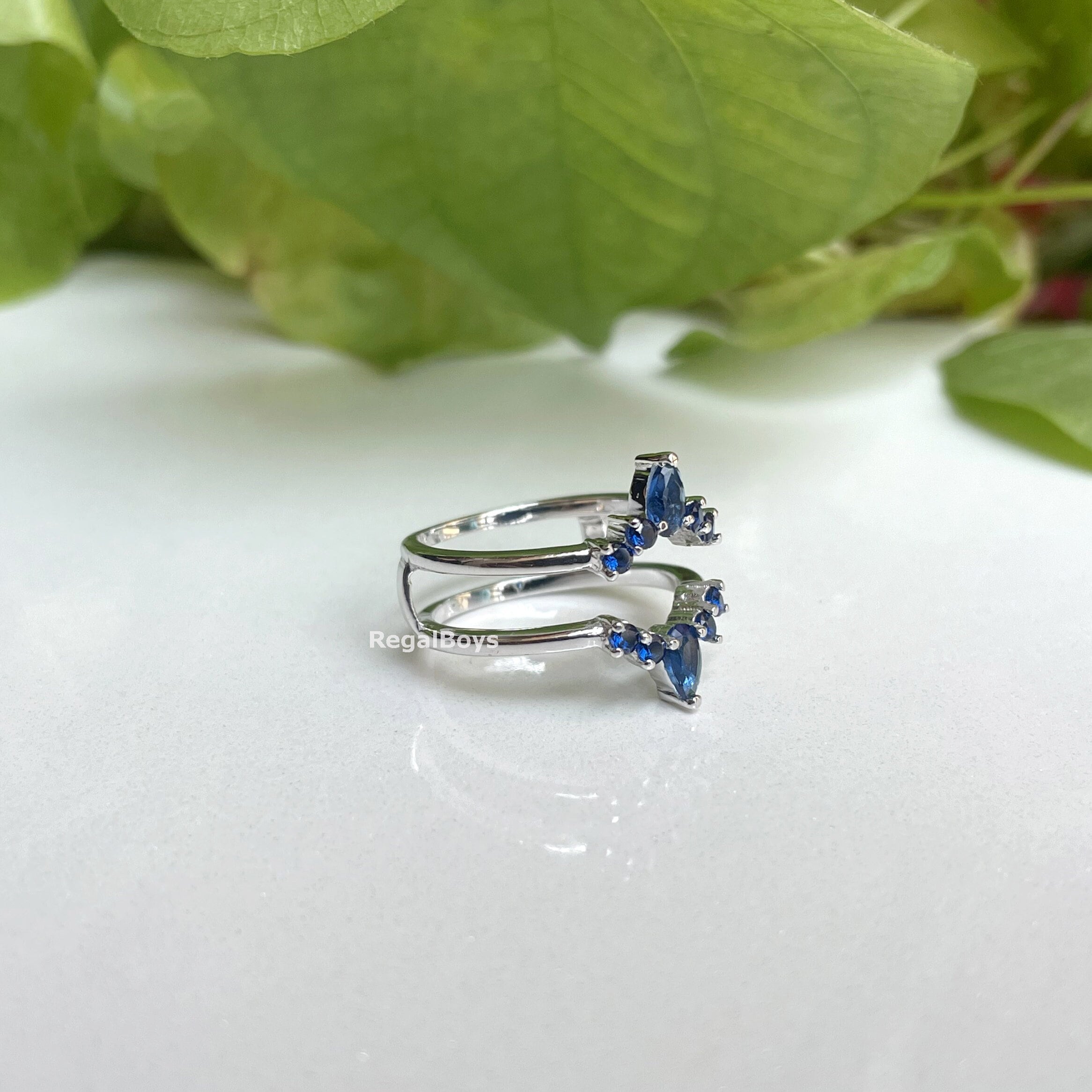 Sapphire Enhancer Wrap Ring, Ring Guards & Spacers , 14K Gold Finish ...