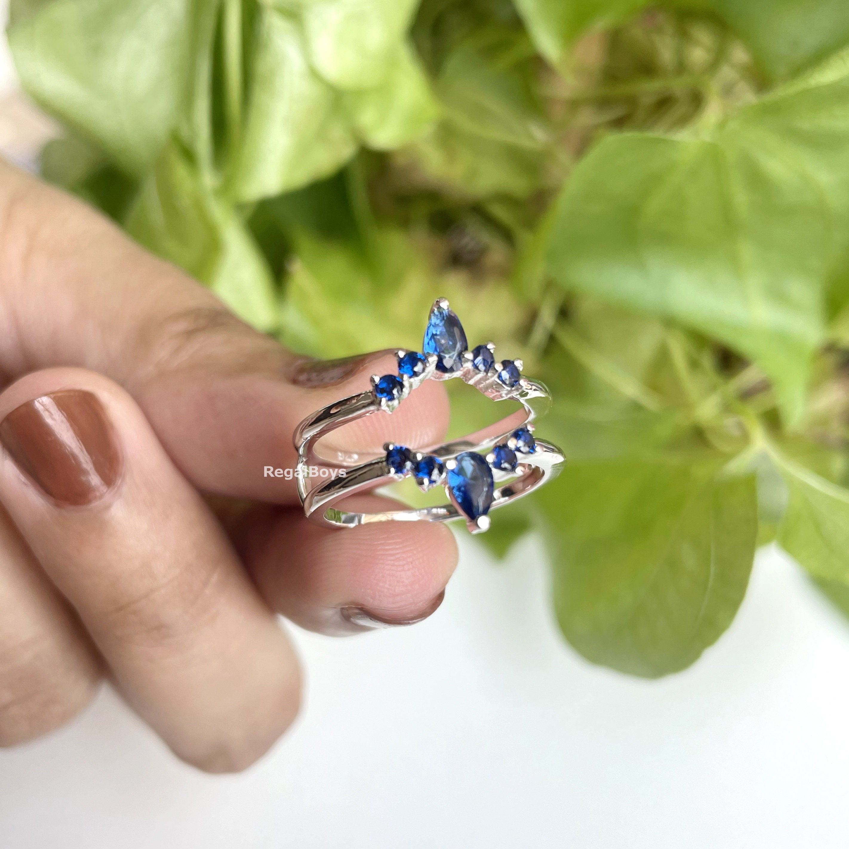 Sapphire Enhancer Wrap Ring, Ring Guards & Spacers , 14K Gold Finish ...