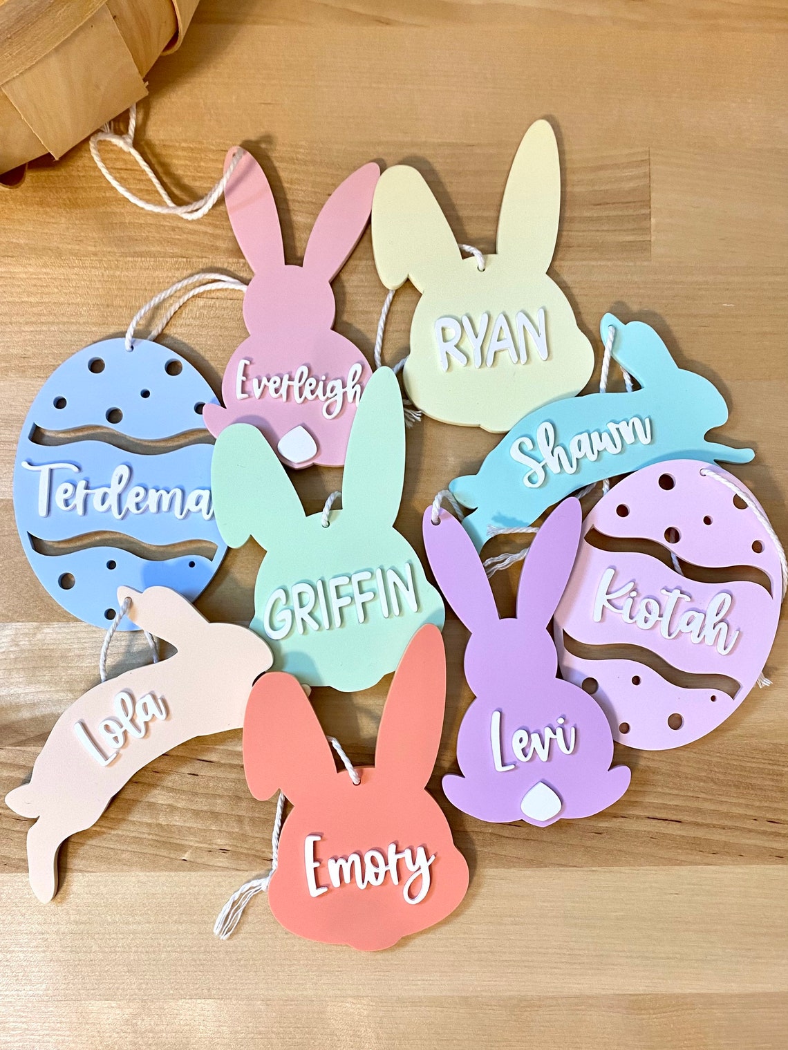 Acrylic Easter Basket Tags Personalized Holiday Decor - Etsy