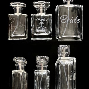 Personalized Engraved Perfume Bottles | Glass | Wedding Day Perfume ...