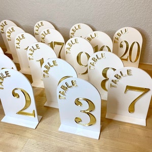 Modern Acrylic Table Numbers Arch Design With Stands - Etsy