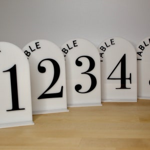Modern Acrylic Table Numbers Arch Design With Stands - Etsy