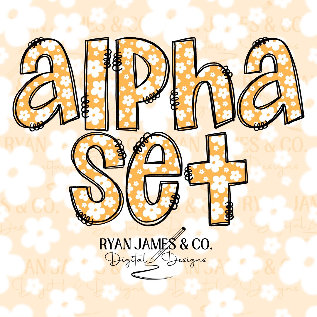Yellow Floral Alphabet Set || Alpha PNG || Floral || Digital Download ...