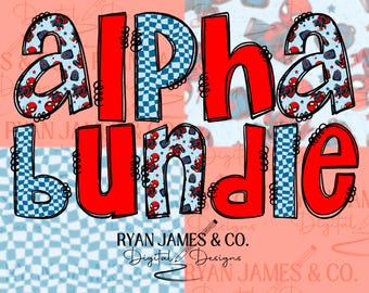 Blue Dog School Bundle Alphabet Set || Alpha PNG || Back to School ...