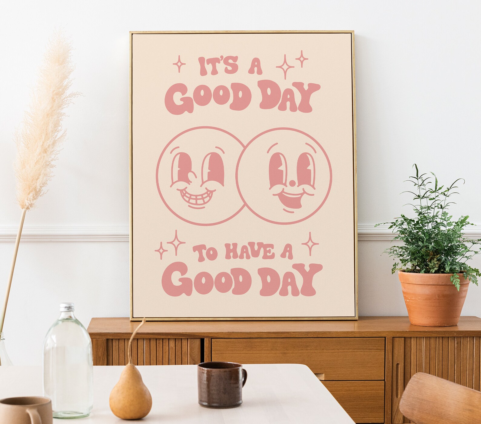 It's a Good Day Wall Decor Art Print Retro Happy Face - Etsy