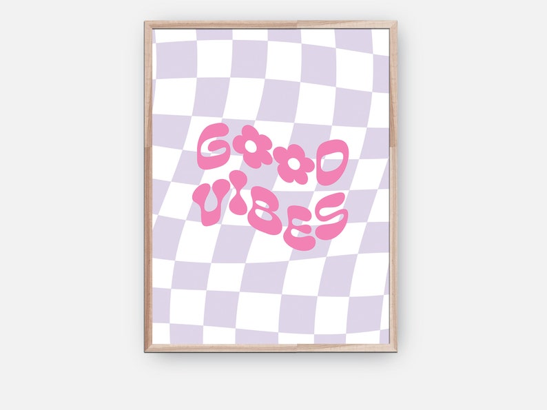 Good Vibes Wall Decor Art Print, Retro Aesthetic Poster, 70s Decor ...
