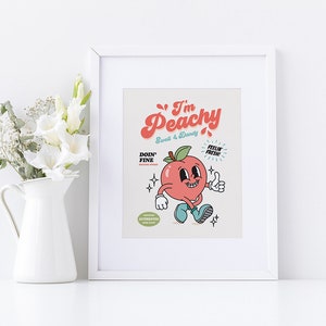 Peachy Wall Art Print, Retro Poster, 60s 70s Decor Poster, Aesthetic ...