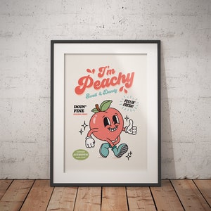 Peachy Wall Art Print, Retro Poster, 60s 70s Decor Poster, Aesthetic ...