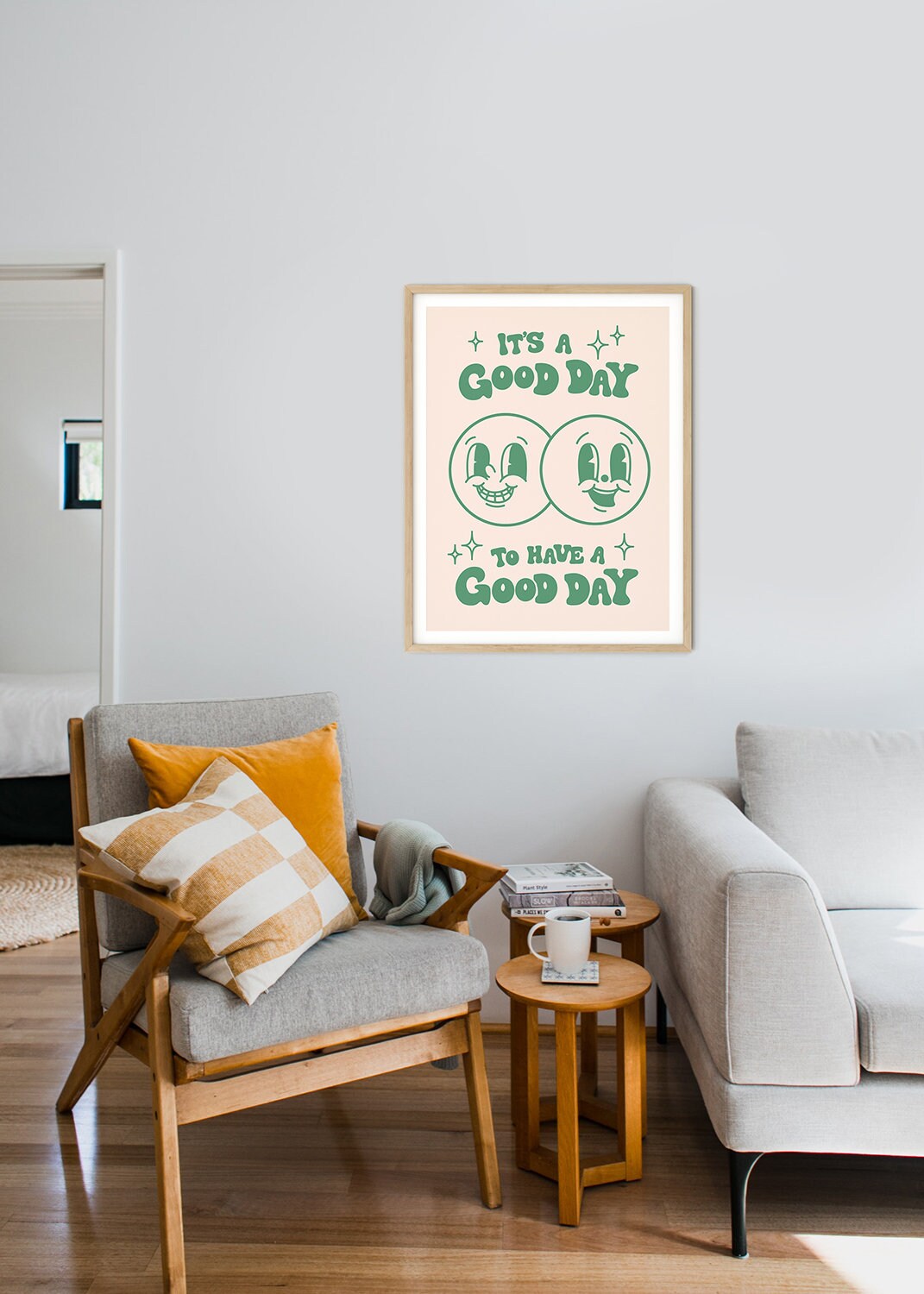 It's a Good Day Wall Decor Art Print Retro Happy Face | Etsy