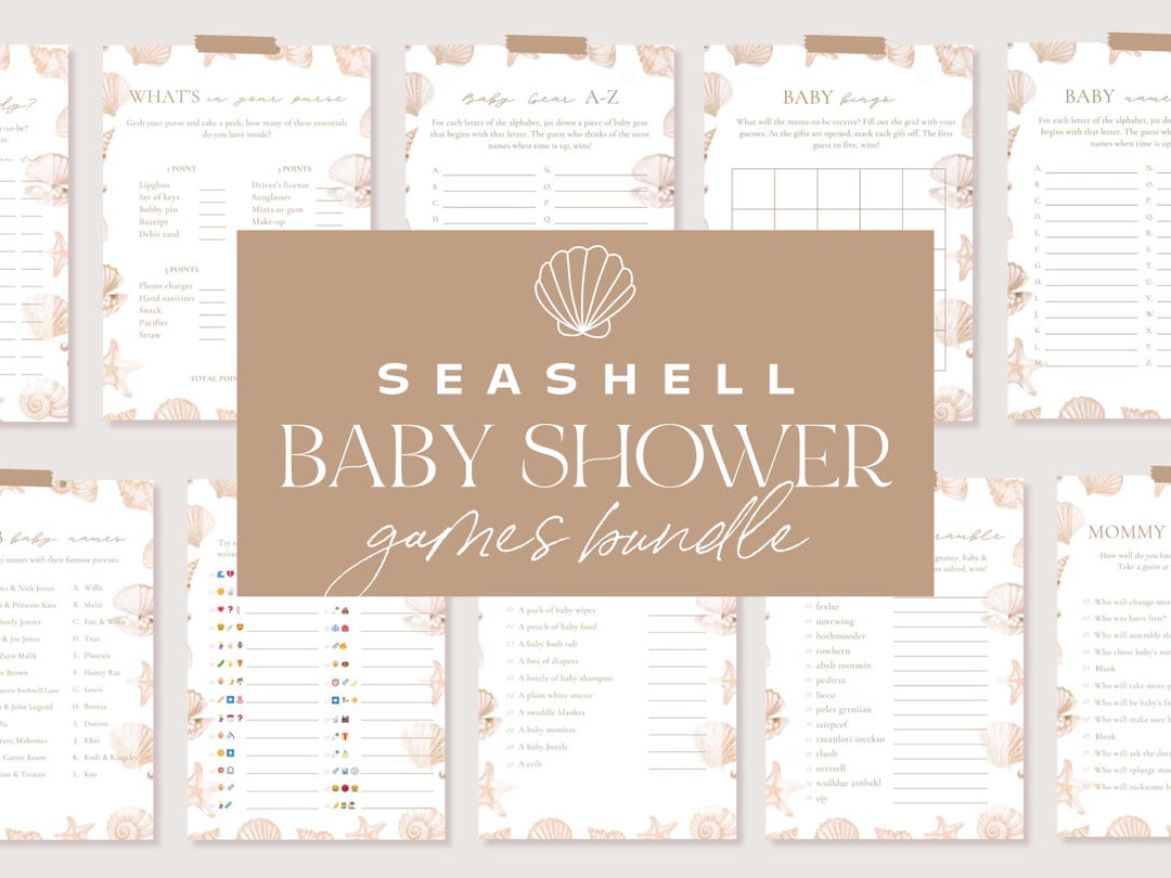 Sea You Soon Baby Shower Games Bundle - PRINTABLE Ocean Baby Shower ...