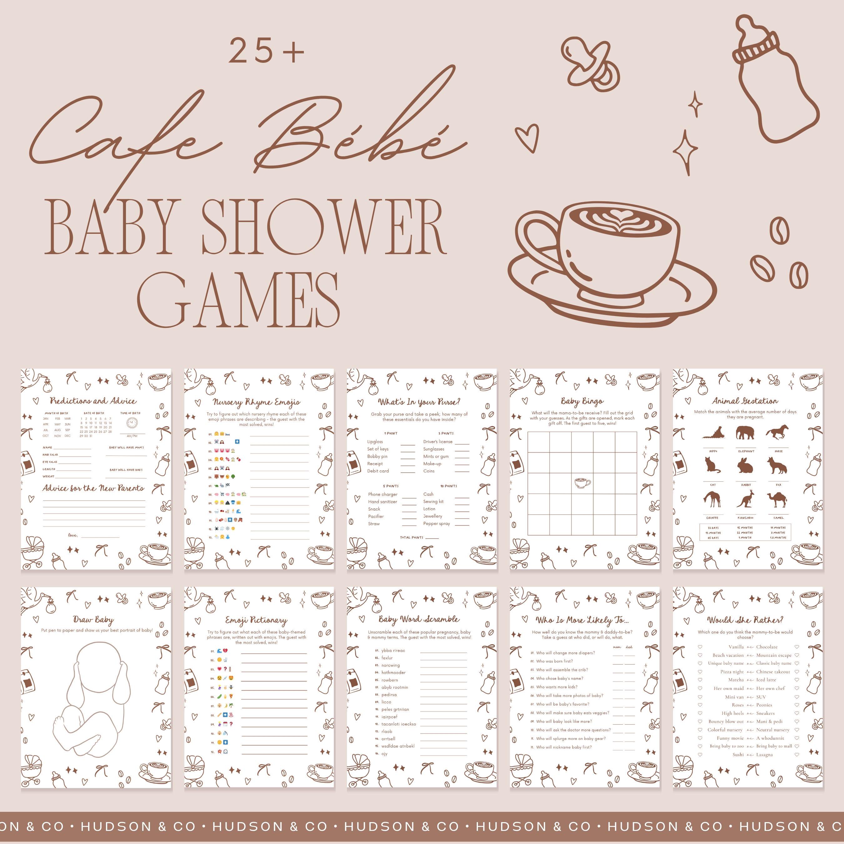 Cafe Bebe Baby Shower Games - Baby is Brewing Games - Coffee Theme Baby ...