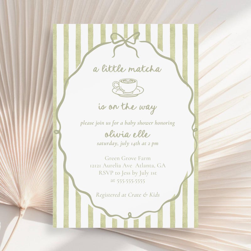 Baby Matcha Invite - Etsy