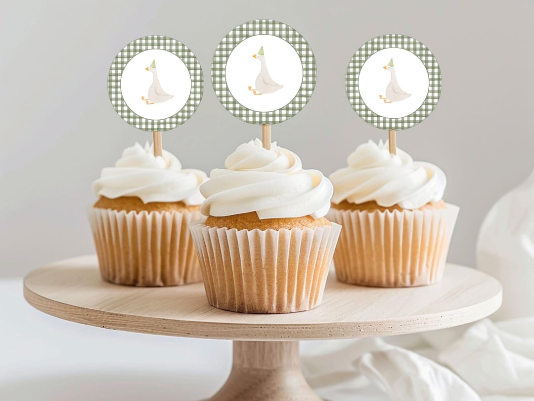 One Silly Goose Birthday Cupcake Toppers for a Goose First Birthday ...