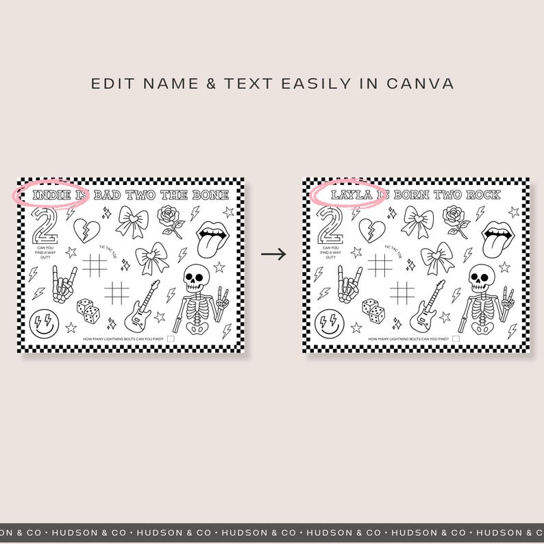 CUSTOMIZABLE Bad Two the Bone Coloring Page - Ready 2 Rock, Bad 2 the ...