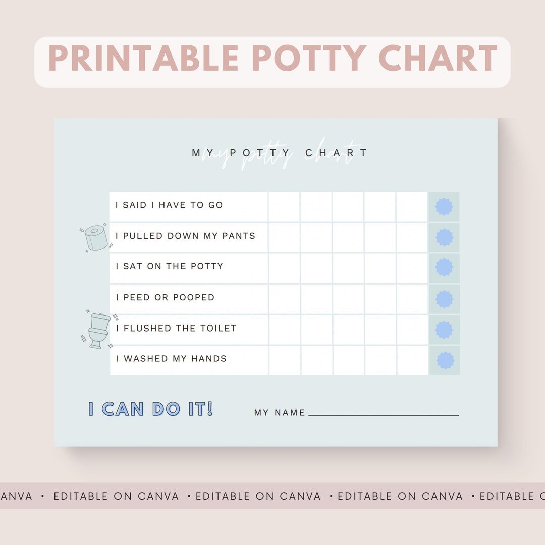 Potty Chart Printable Potty Chart Potty Training Chart - Etsy UK