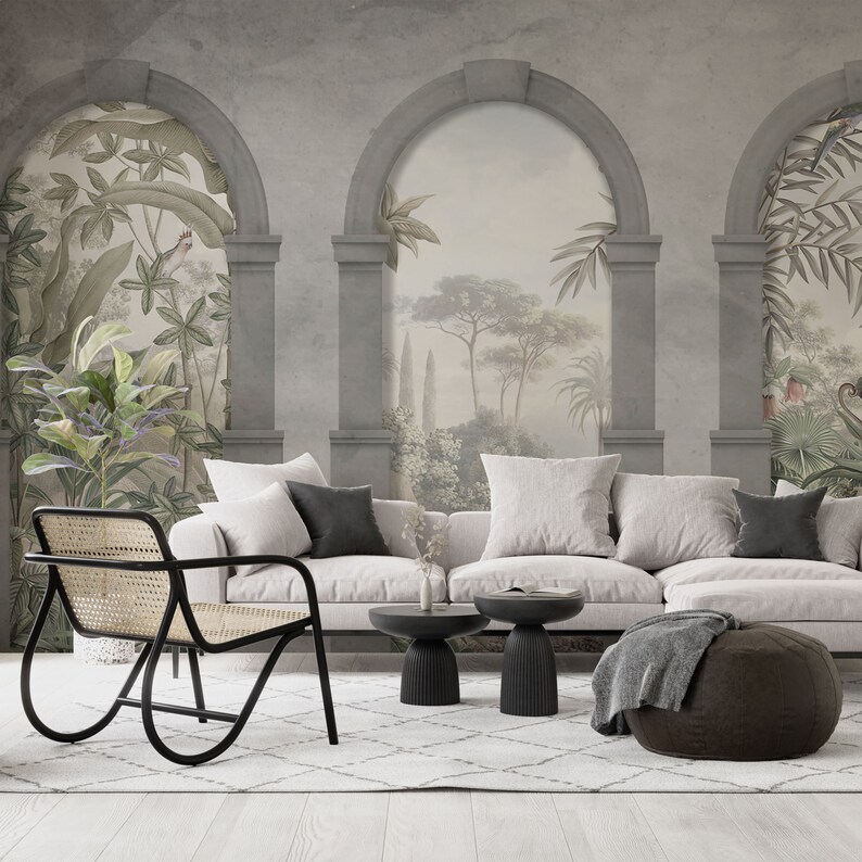 Column Design Wallpaper Outdoor Wall Mural Peel and Stick - Etsy