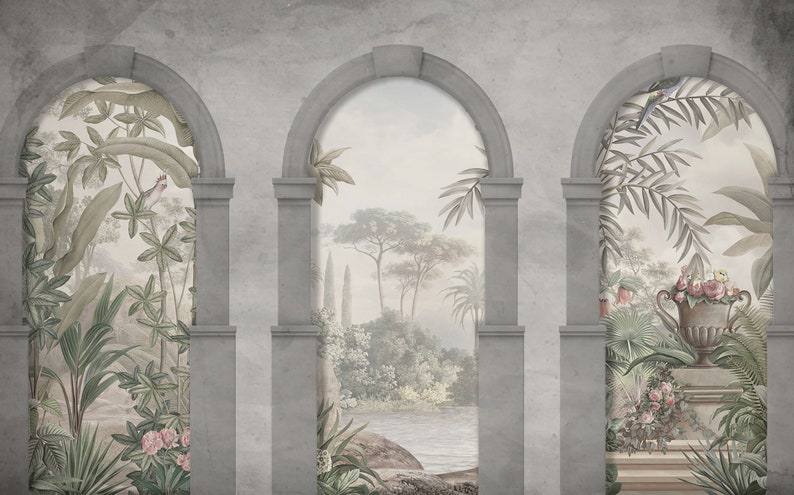 Column Design Wallpaper Outdoor Wall Mural Peel and Stick - Etsy