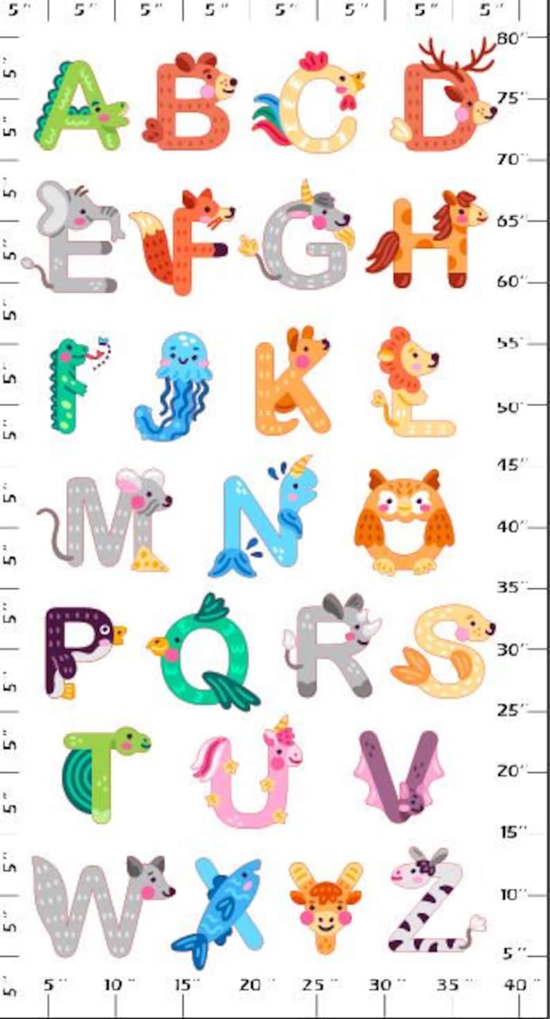 ALPHABET KIDS Stickers, LETTER Stickers, Baby Room Decor Alphabetic ...