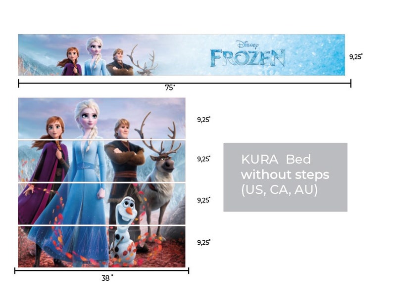 Frozen Themed Kura Bed Decal for Girls Room Decor , Elsa Sticker for ...