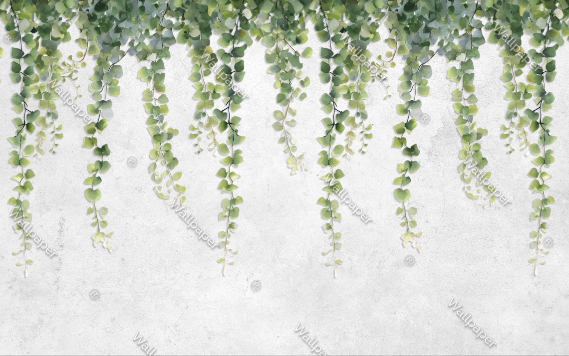 Vines Hanging From Wall Wallpaper - Green Realistic Vines Wallpaper ...