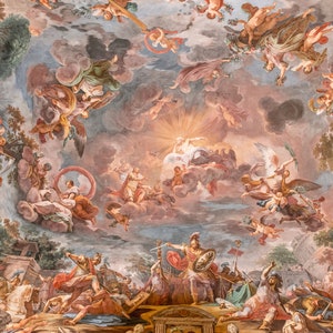 Custom Renaissance Ceiling Fresco Wallpaper Mural | Grand Baroque Art ...