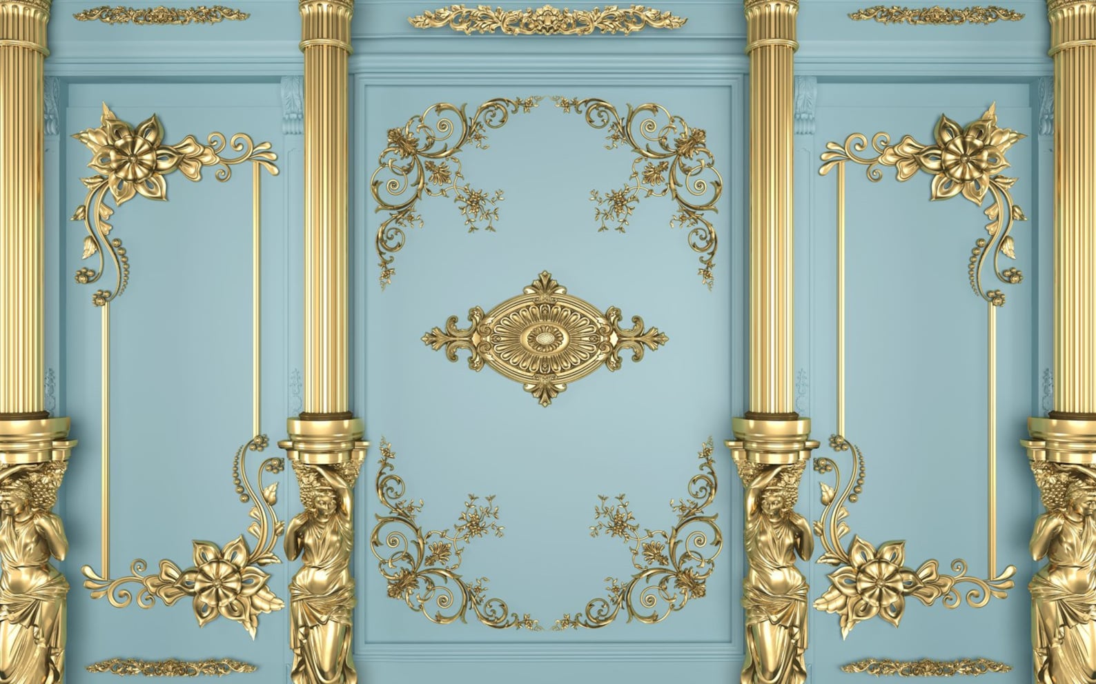 3D Look Column Wall Paneling, Embossed Look Wallposter, Removable ...