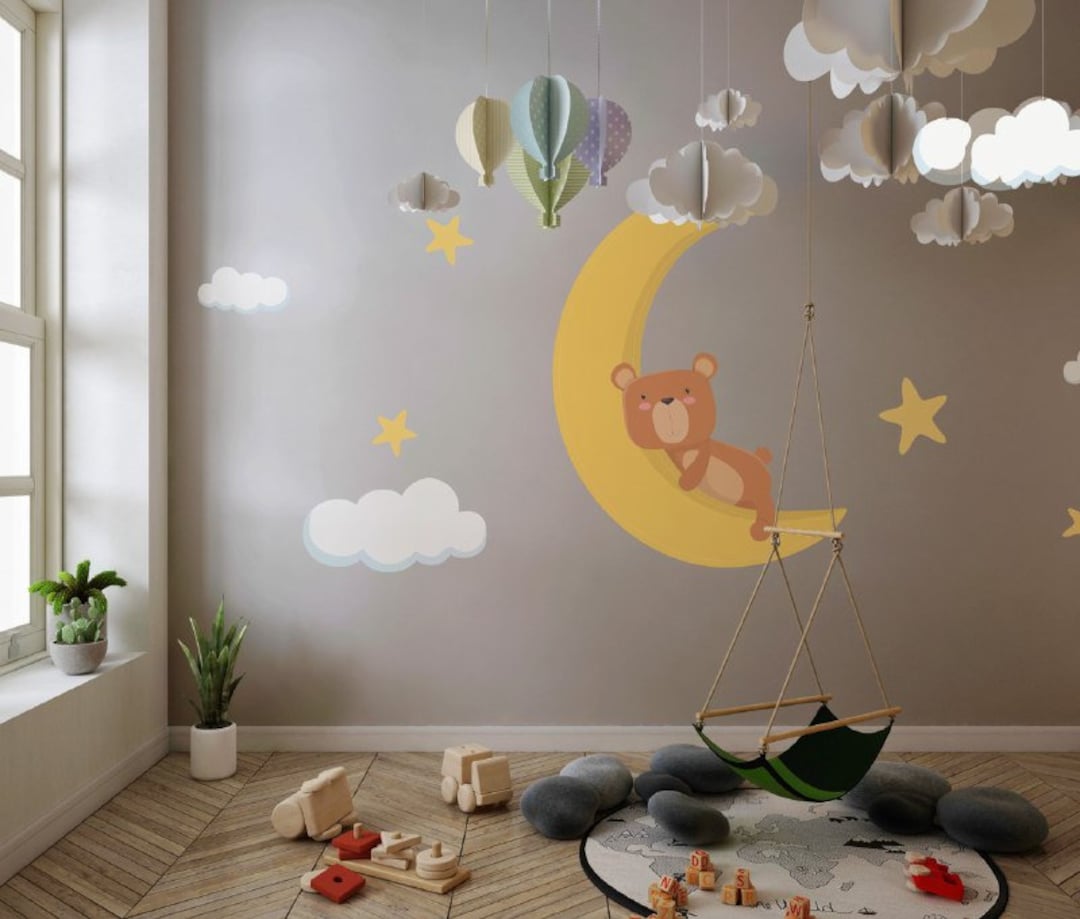 Teddy Bear Wall Decal for Nursery Room Wall Decor Peel and Stick Wall ...