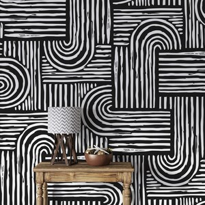 Linear Geometrical Wallpaper- Style and Design Wallposter- Livingroom ...