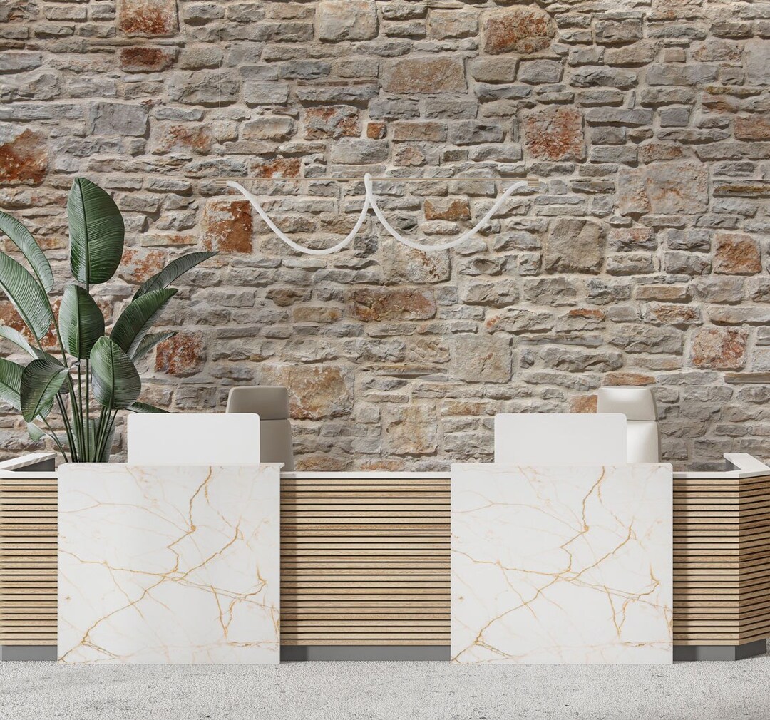 Brick Look Wallpaper - Stone Look Brick Wall Mural - Office Decor 3D ...