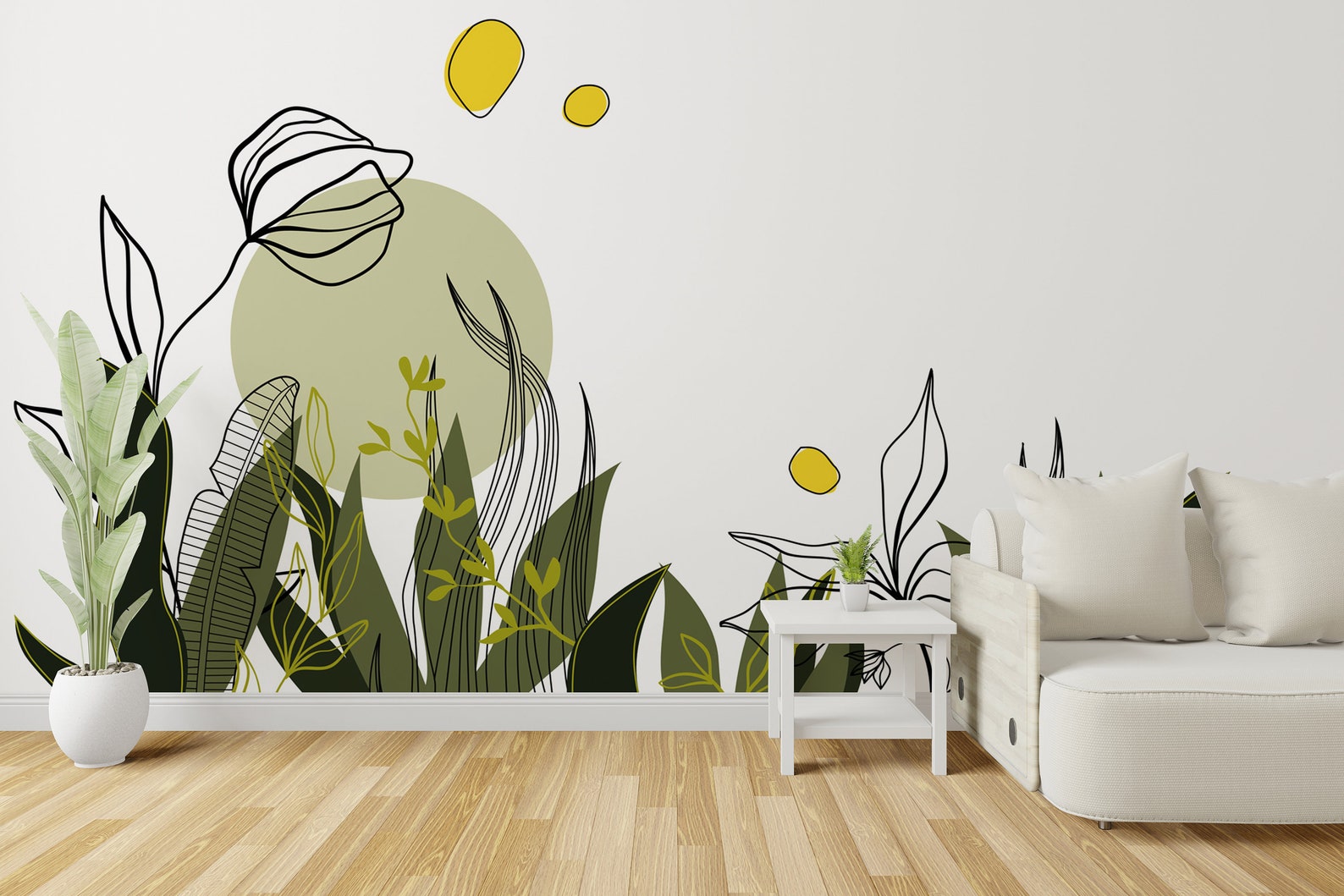 Boho Bushes Flowery Abstract Wallpaper Peel and Stick - Etsy