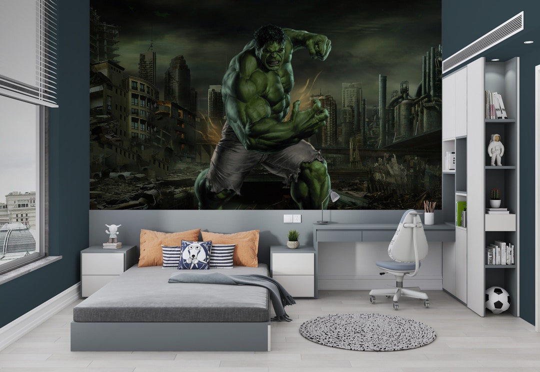 Hulk Kids Wallpaper - Hulk Destroying City Wallpaper - Teenage Room ...