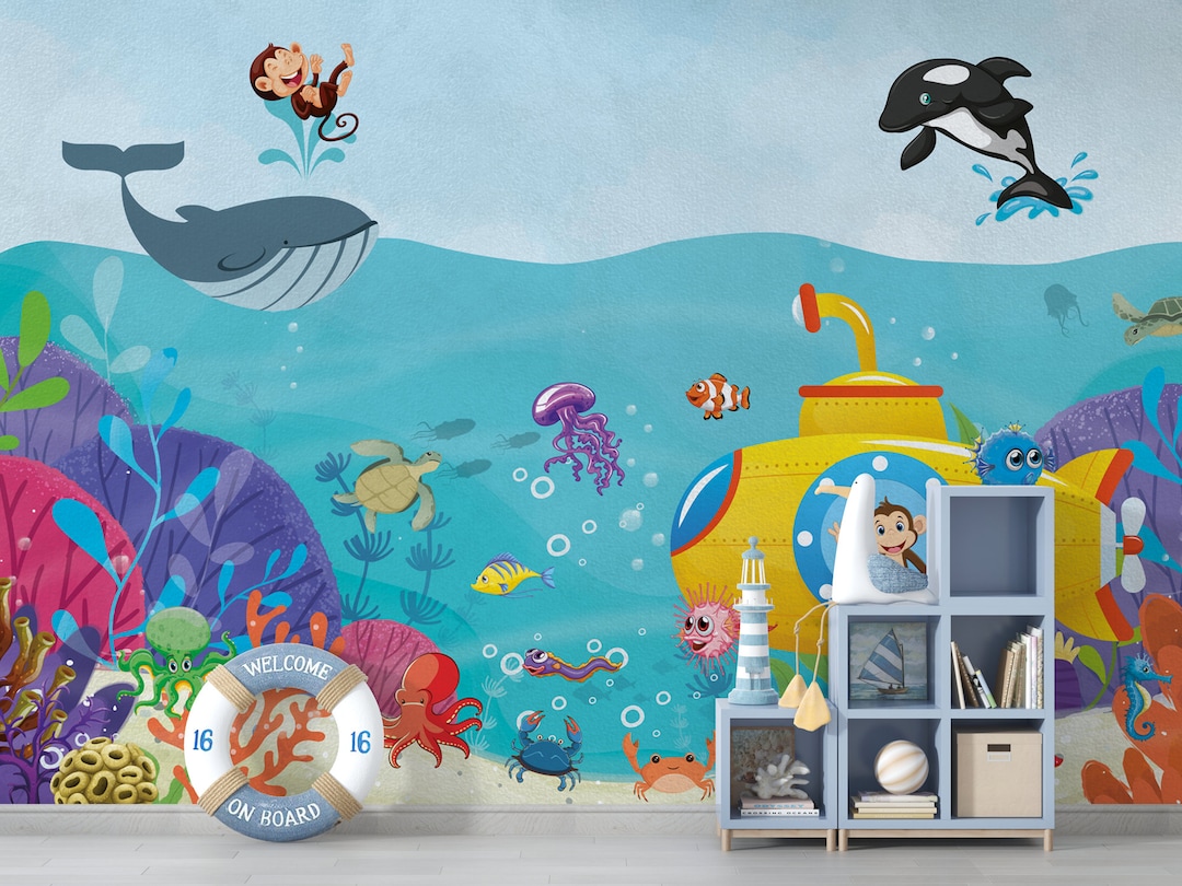 Under the Sea Wallpaper for Kids , Removable Self Adhesive Sea Themed ...