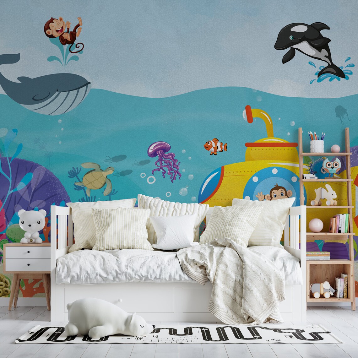 Under the Sea Wallpaper for Kids , Removable Self Adhesive Sea Themed ...