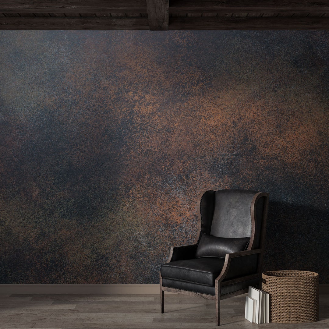 Dark Brown Rusty Stone Wallpaper - Stone Look Mural - Stone Wall ...