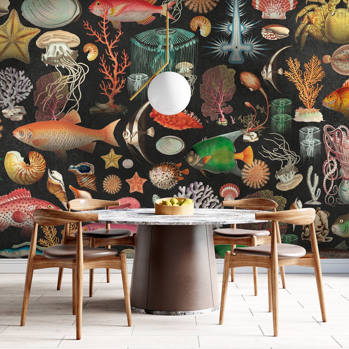 Sea Life Wallpaper Species of Fish Wallpaper Styles and - Etsy