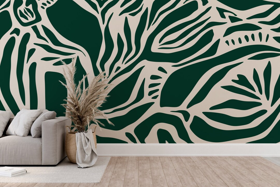 Green Details Boho Wallpaper , Watercolor Art Brush Wallpaper ...