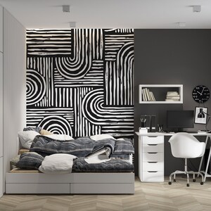 Linear Geometrical Wallpaper- Style and Design Wallposter- Livingroom ...