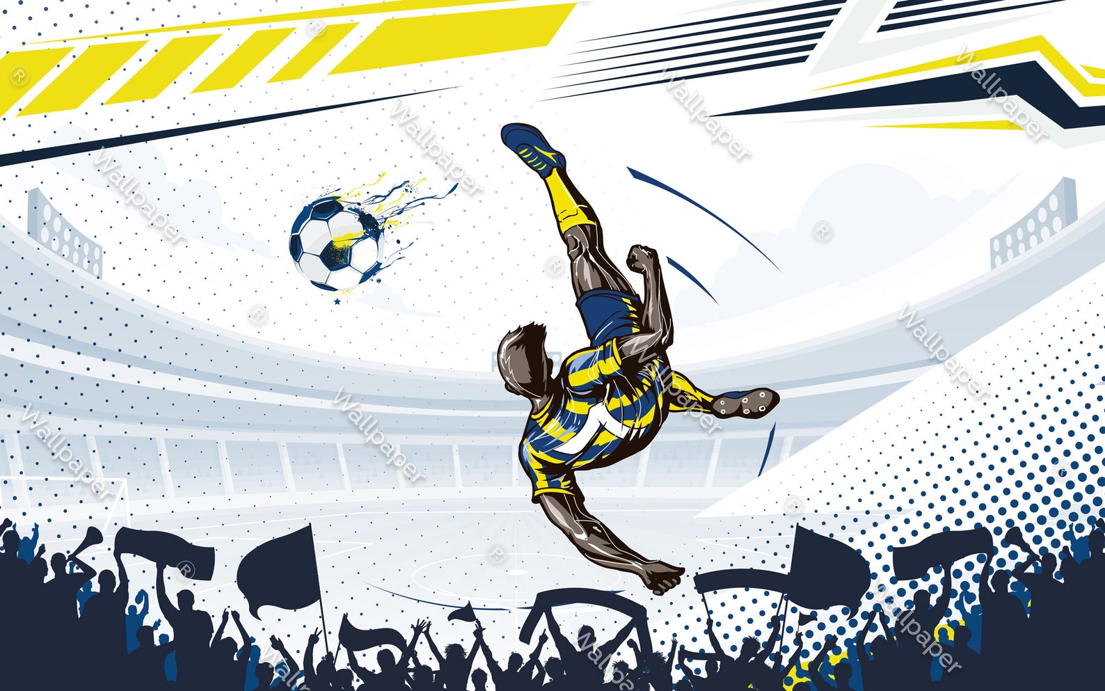 Football Fanatic Wallpaper for Kids - Customizable Soccer Themed Mural ...