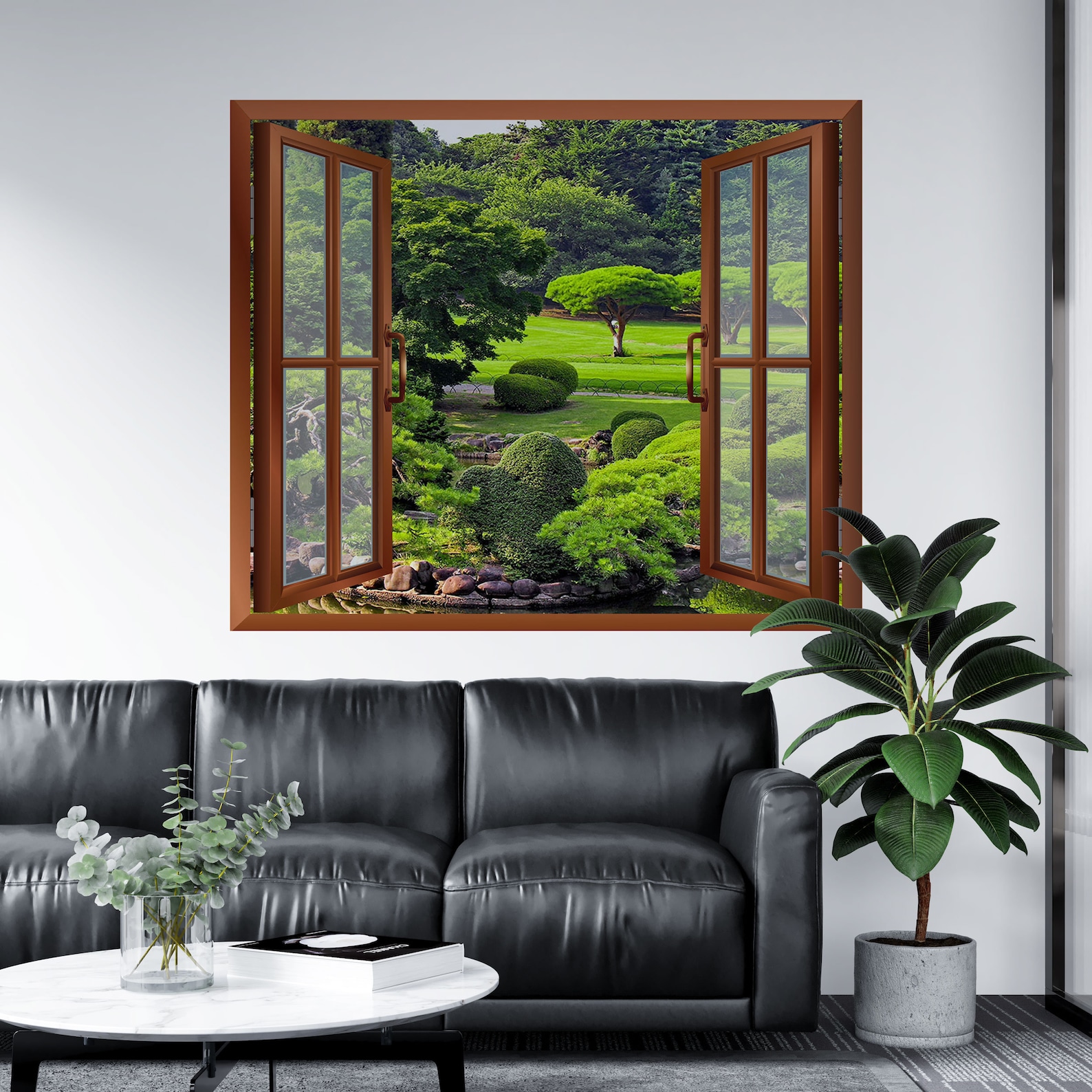 3D Windows Wall Art- Botanic Wallpaper- 3D Botanic- 3D Wallpaper ...