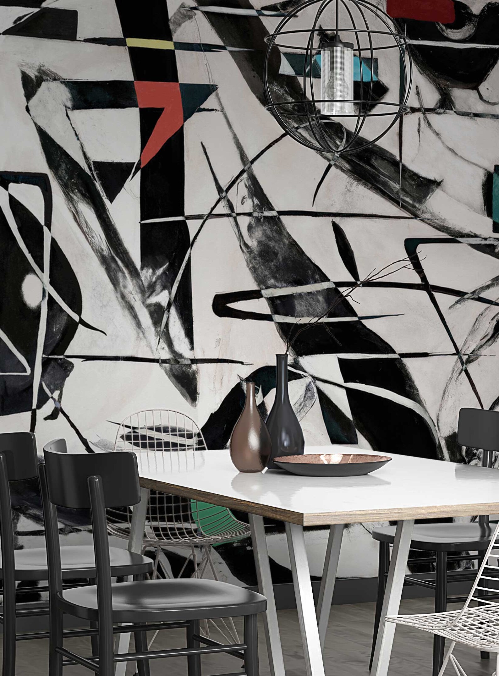 Art Design Wallpaper for Home Decor-black and White Themed Wall Design ...