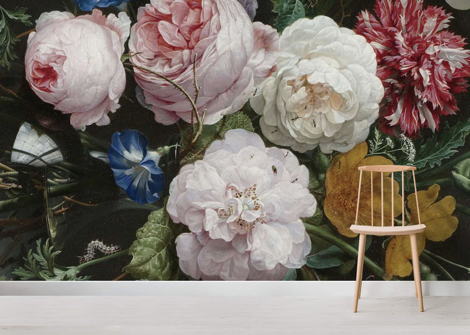 Realistic Big Roses Wall Mural Big Flowers Wallpaper - Etsy