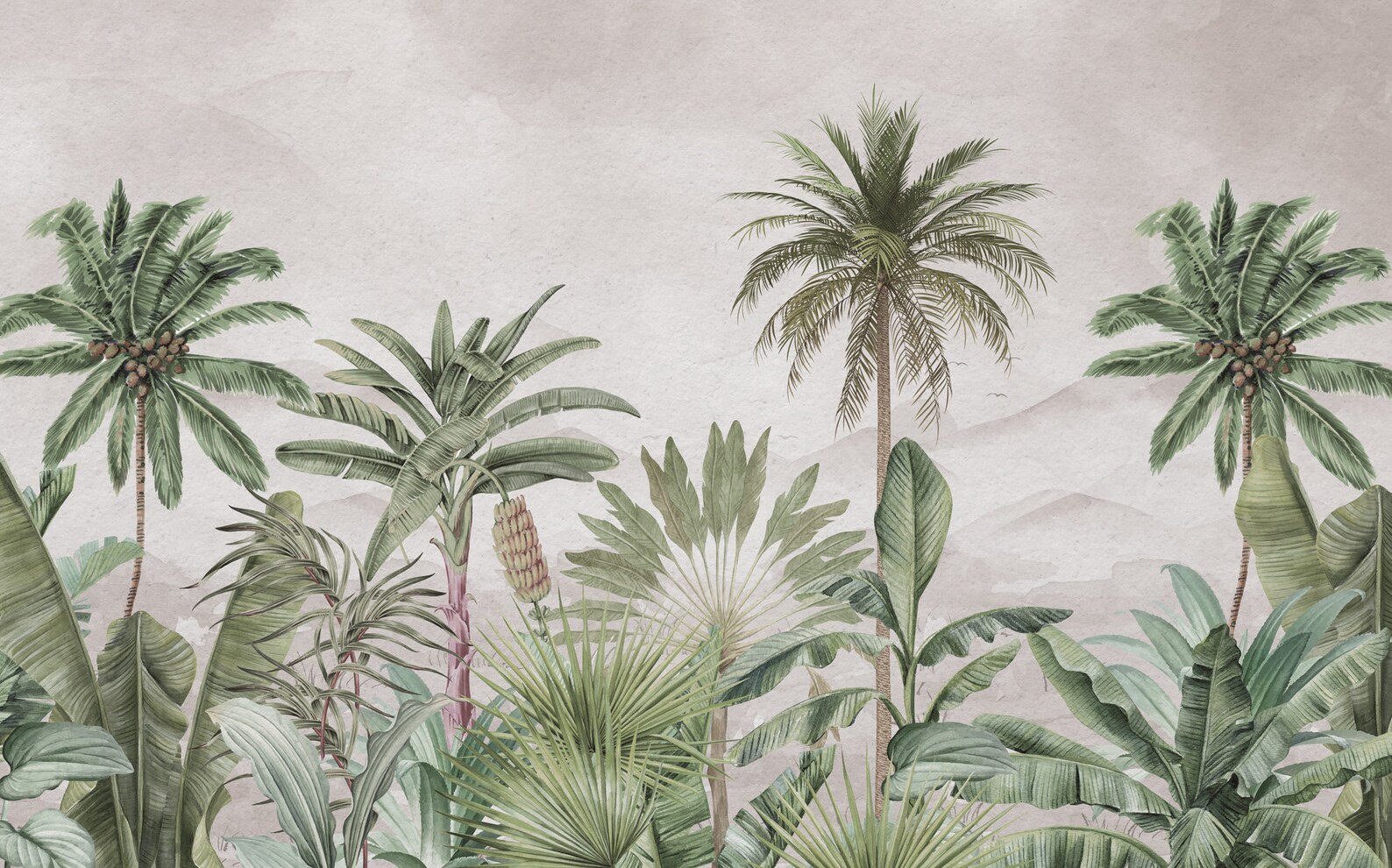 Palm Tree Tropical Wallpaper Living Room Decor Peel and - Etsy