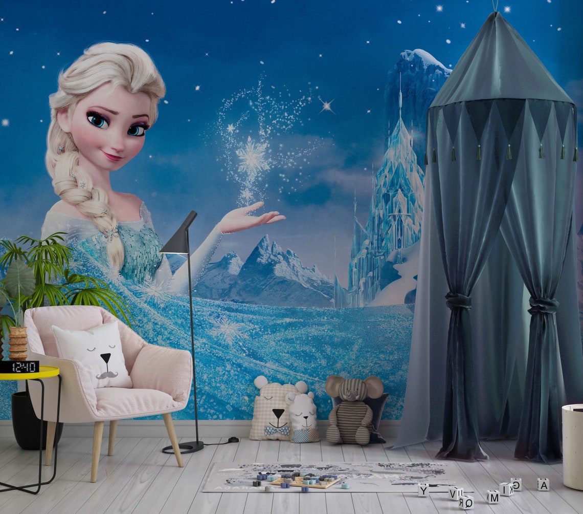 Frozen Themed Girls Room Wallpaper ELSA Frozen Mural for - Etsy