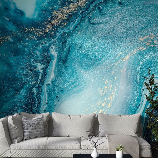 Blue Marble Wallpaper - Etsy